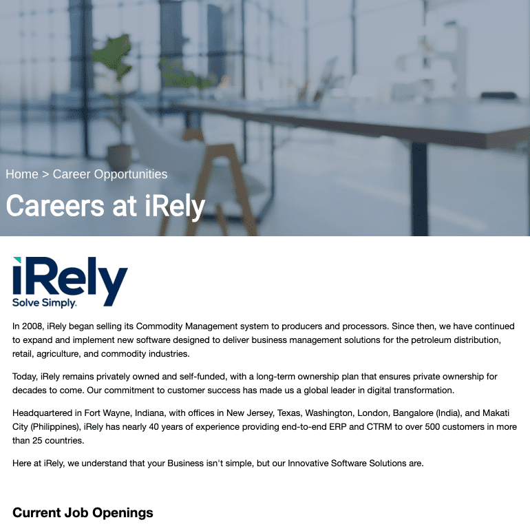 Career Opportunities - iRely